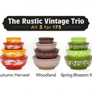 Miniature Pyrex-inspired Mixing Bowls – Stackable Retro Kitchen Display ...
