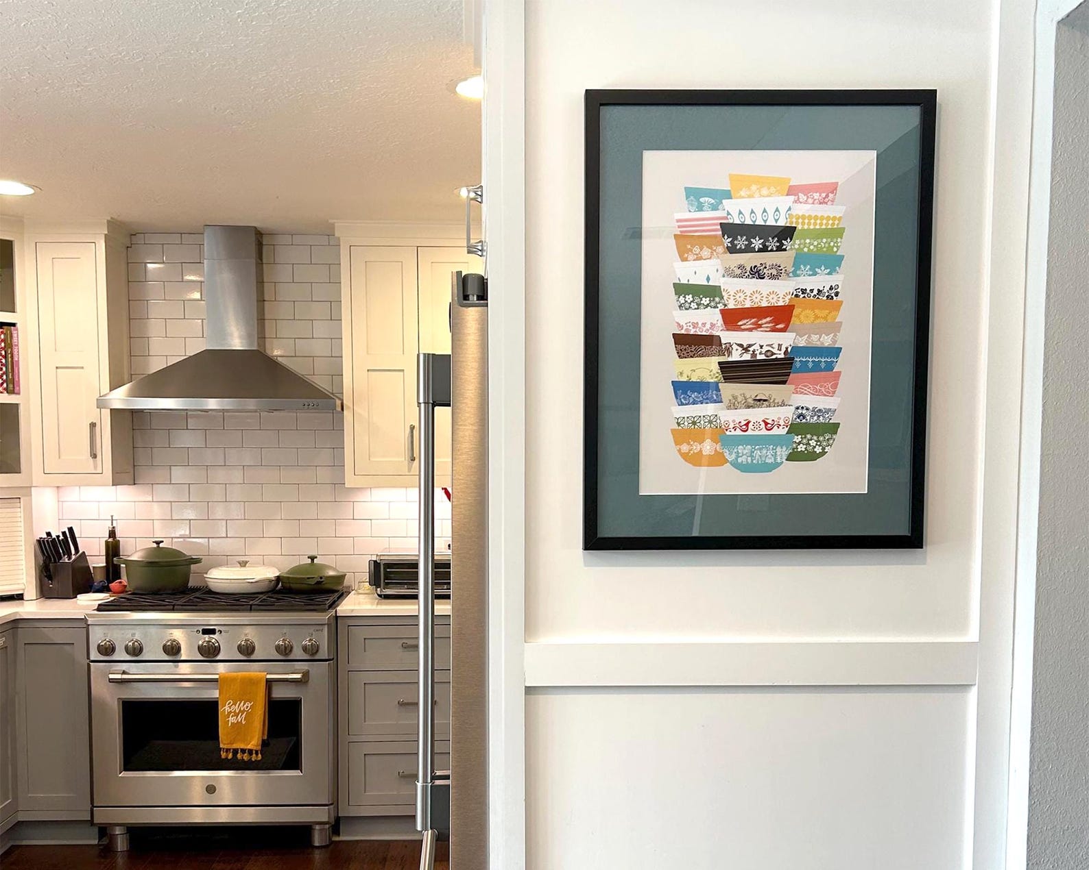 Pyrex Mixing Bowl Print: Retro Kitchen Wall Art, Mid-century Modern - Etsy