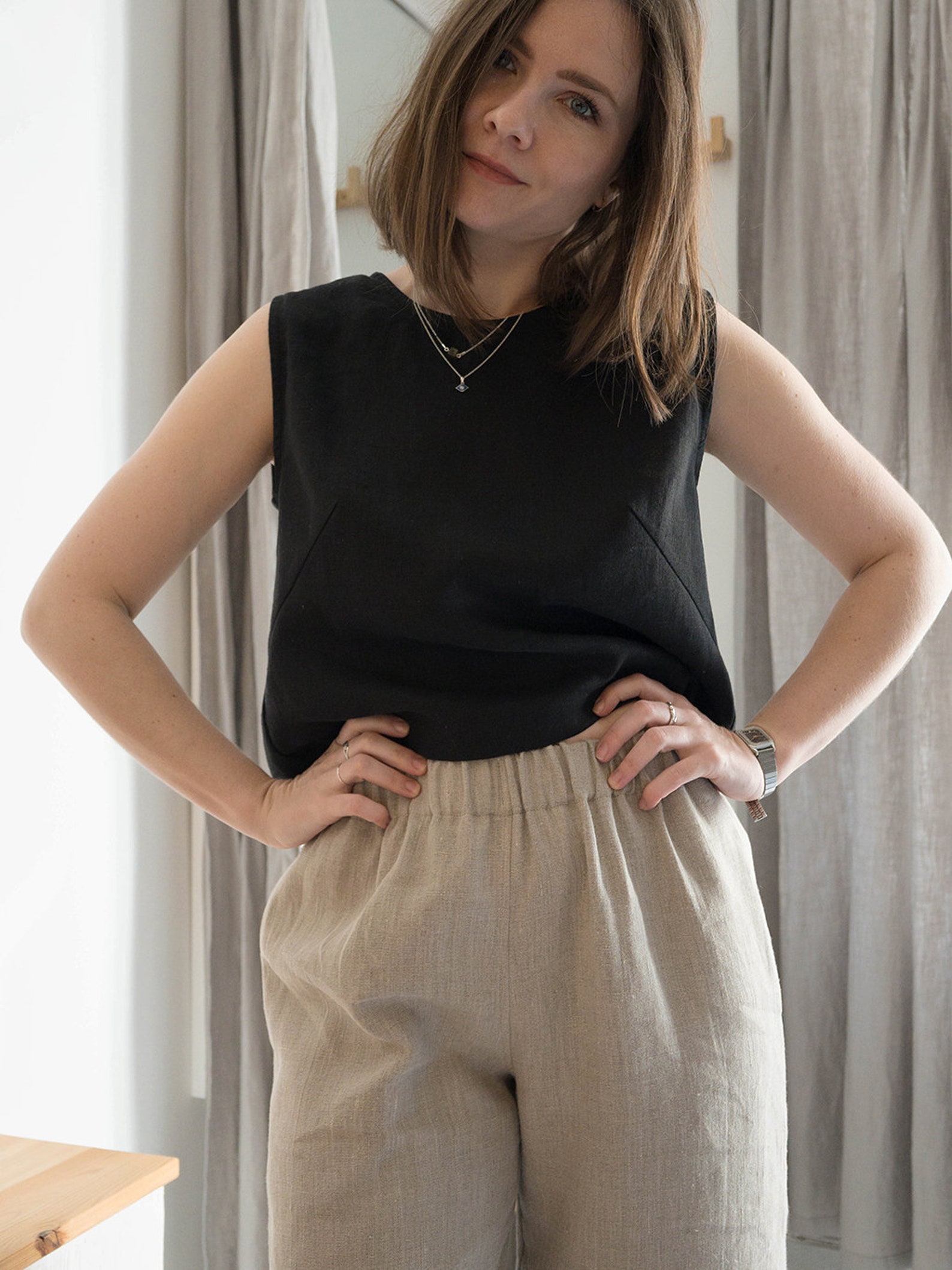 Linen Back Tie Crop Top Linen Crop Top With Ties Tied up Back Top - Etsy