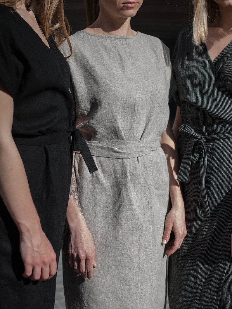 Reversible Wrap Dress | Versatile Linen Dress - Etsy