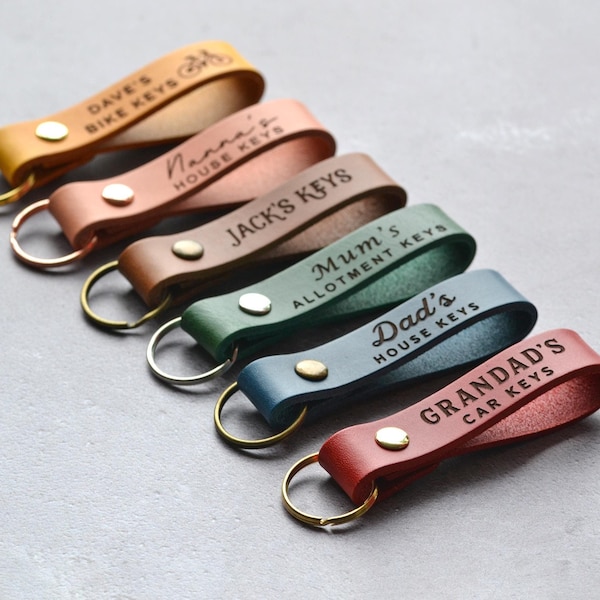 Leather Keyring - Etsy