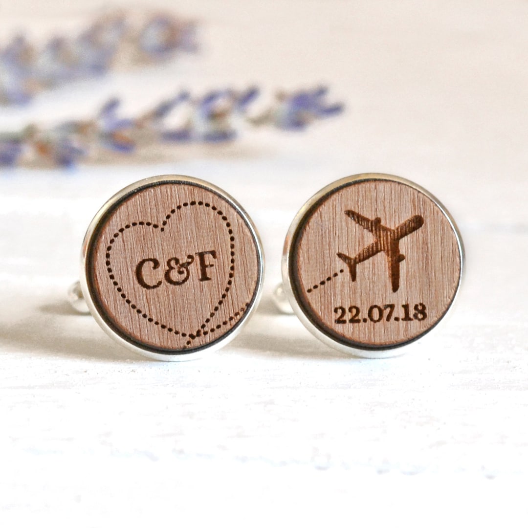 Groom Cufflinks, Airplane Cufflinks, Pilot Cufflinks Personalised ...