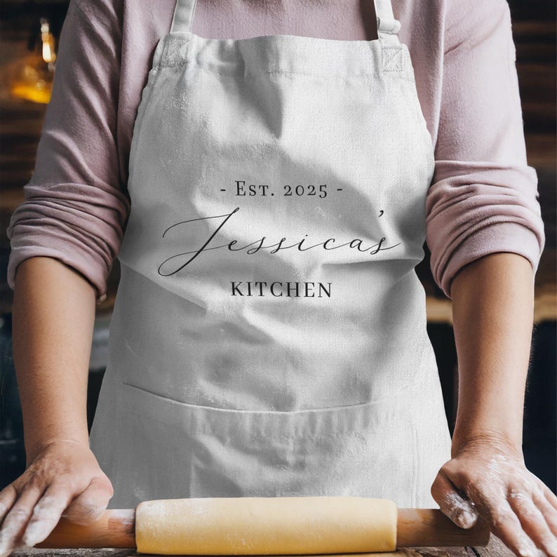 Personalised Apron, Custom Kitchen Apron, Gift for Her / Him, Chef ...