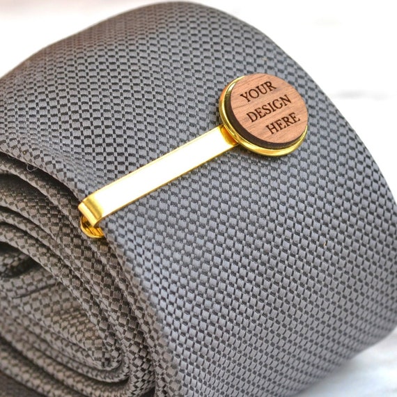 Custom Personalised Tie Clip Customised Fifth Anniversary | Etsy