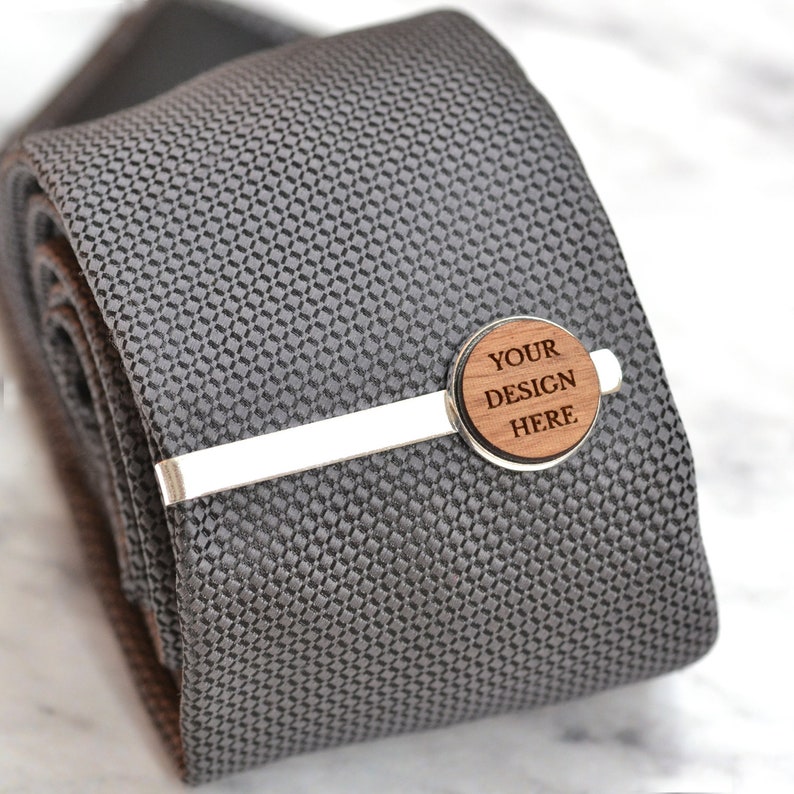 Custom Personalised Tie Clip, Customised Fifth Anniversary Gift ...
