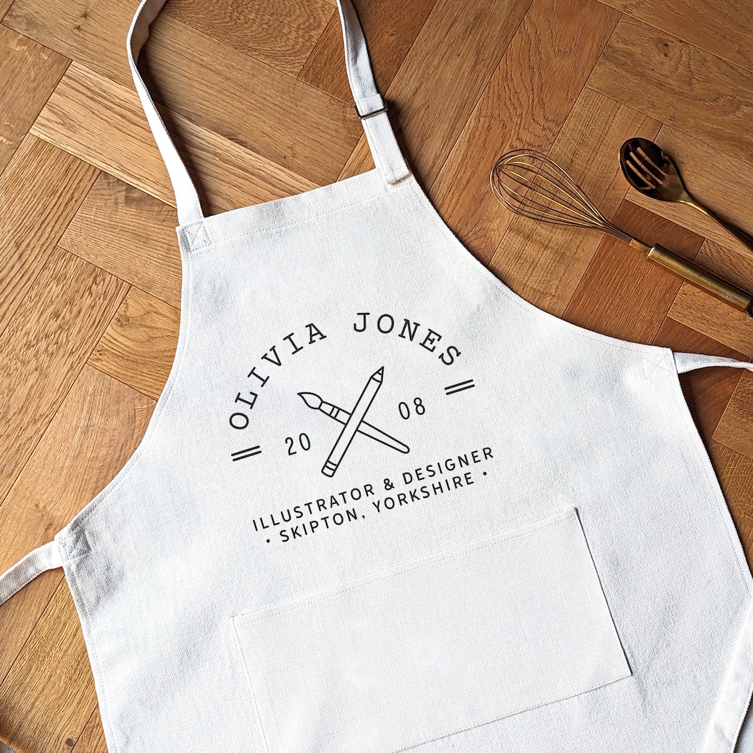 Personalised Artists Apron, Illustrator Small Business Apron, Painting ...
