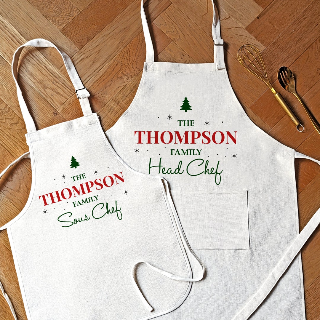 Personalised Apron, Family Christmas Aprons, Christmas Baking ...