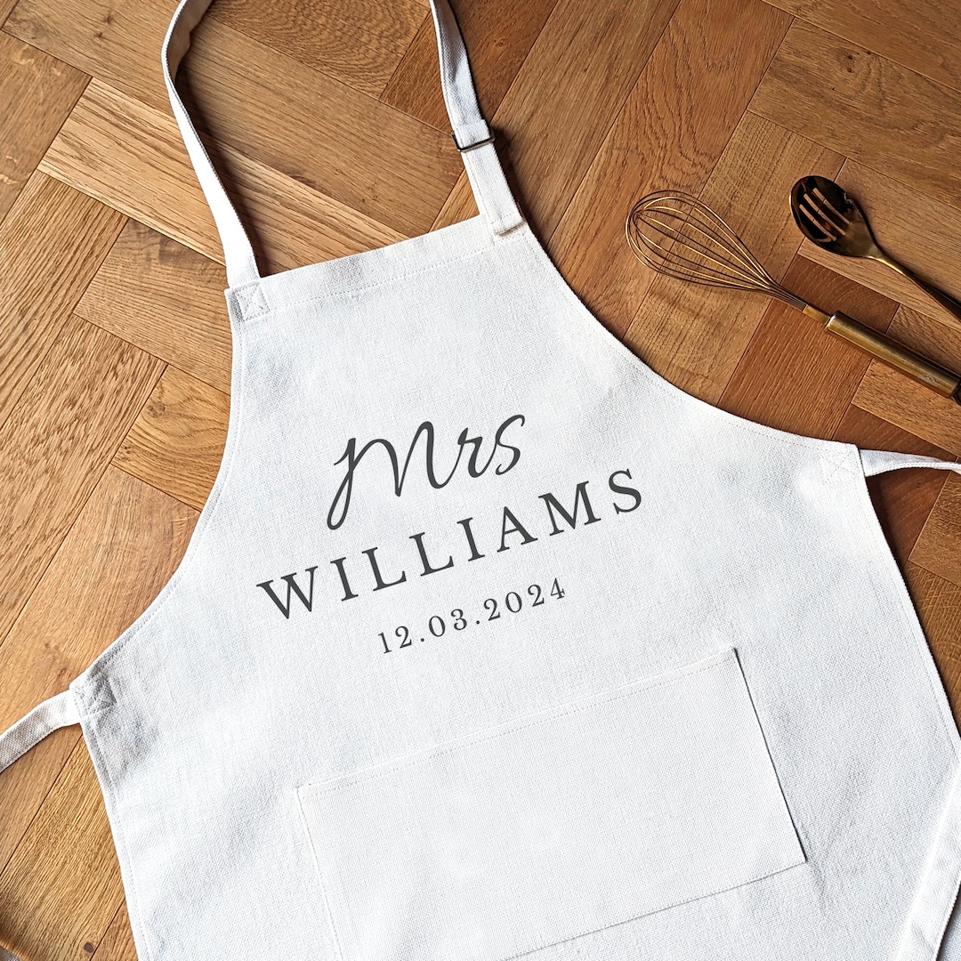 Wedding Apron, Personalised Bridal Bib, Bride Apron, Bride Grooms First ...