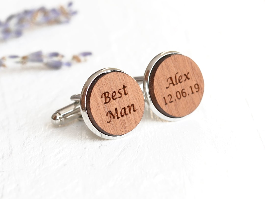 Best Man Cufflinks - Personalised Best Man Cuff Links - Best Man Gift ...