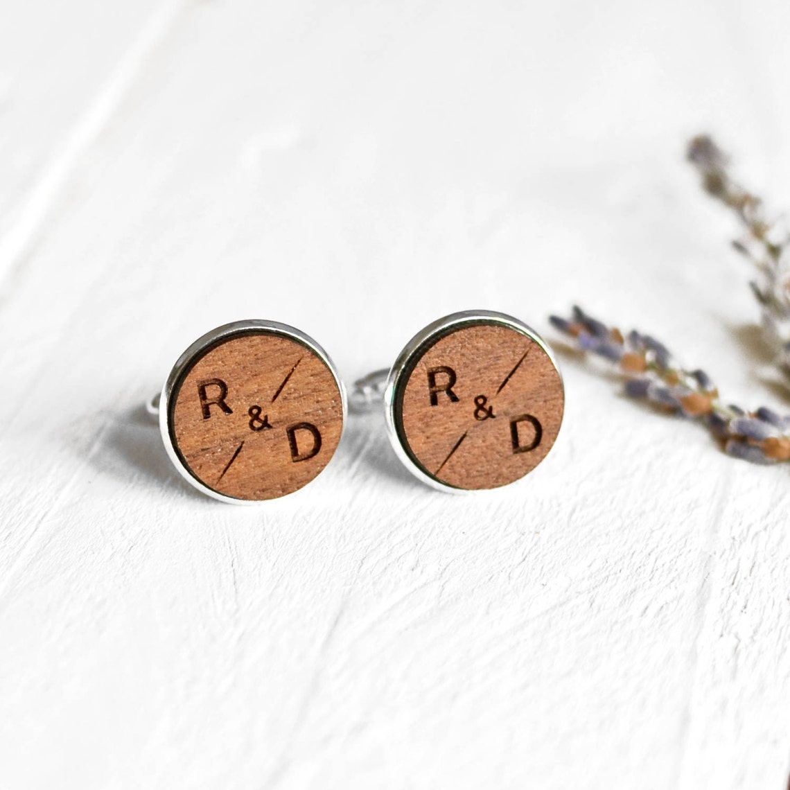 Custom Cufflinks Personalized Cufflinks Engraved Wooden - Etsy
