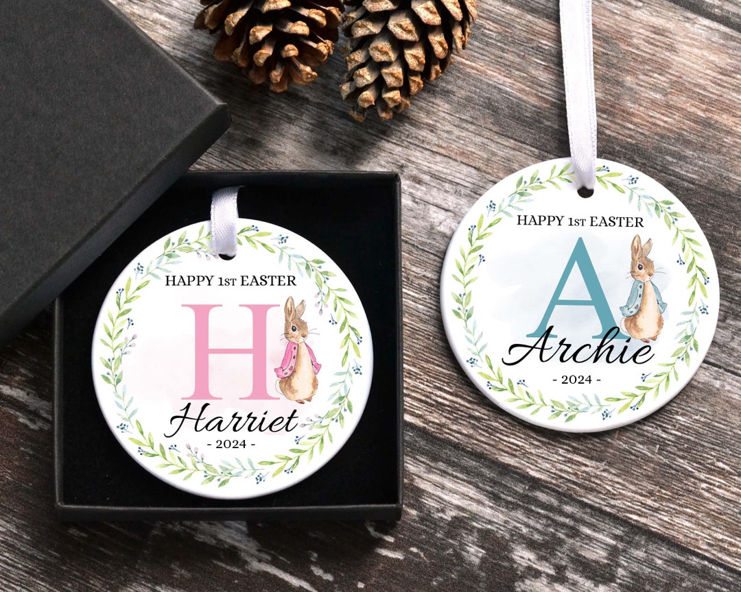 Personalised First Easter Decoration Keepsake Gift, First Easter Plaque ...