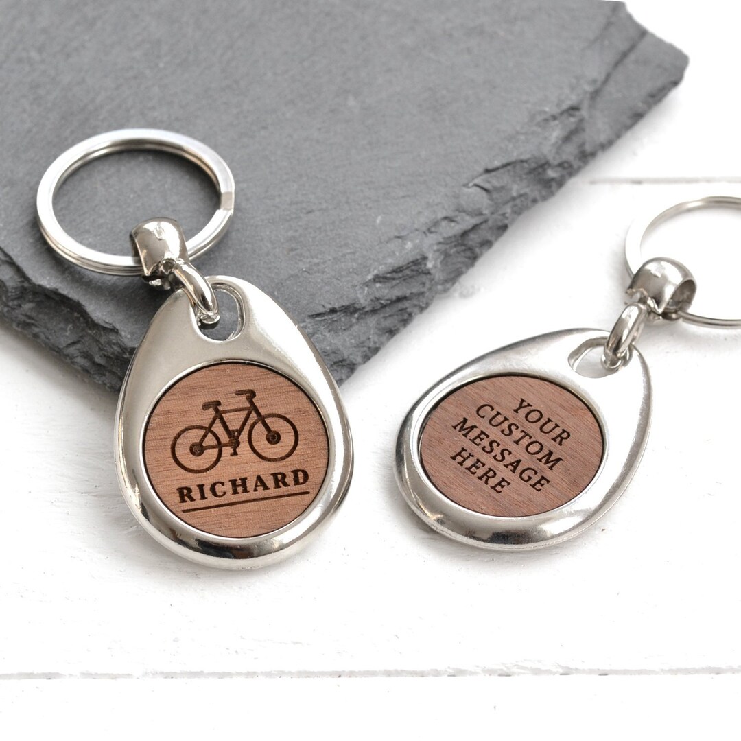 Custom Bike Keyring, Gift for Cyclist, Personalised Father's Day Gift ...