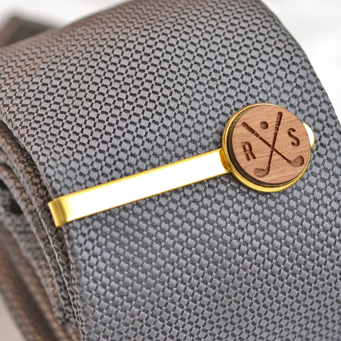 Personalised Golf Cufflink and Tie Clip Set, Golf Gifts for Men ...