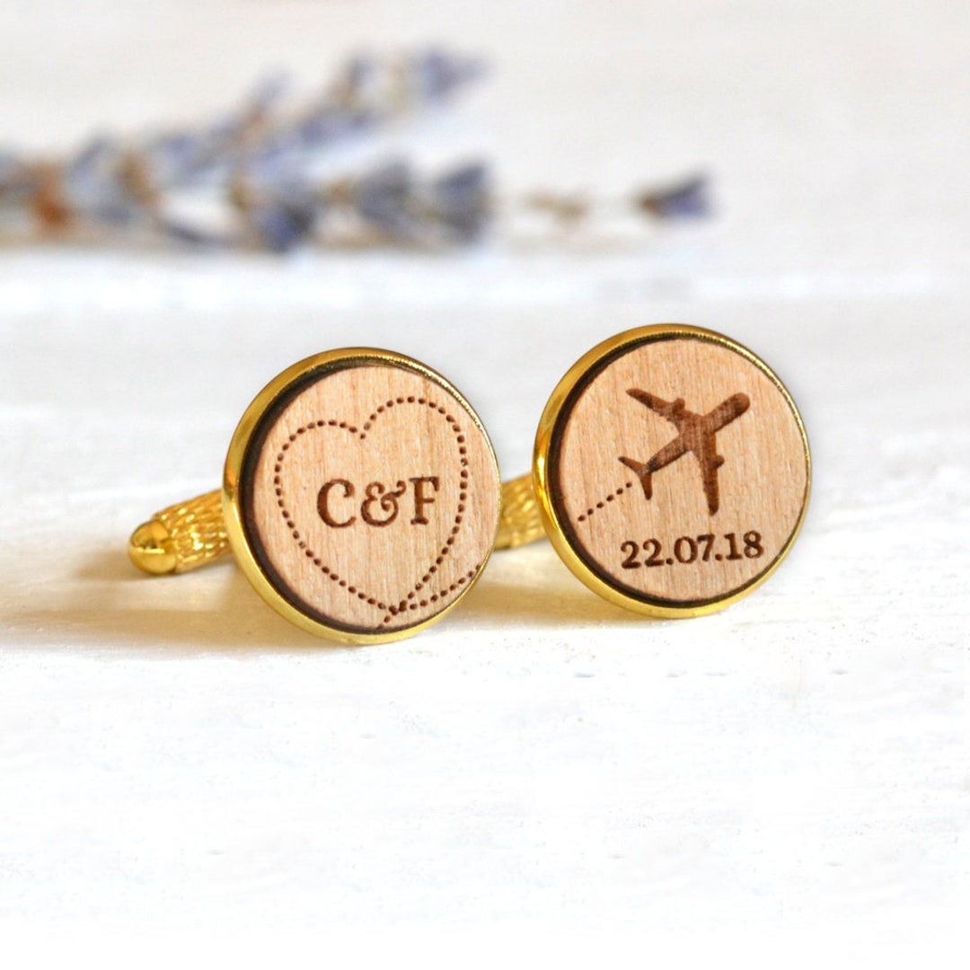 Airplane Cufflinks, Personalised Cufflinks, Traveler Gift, Travel ...