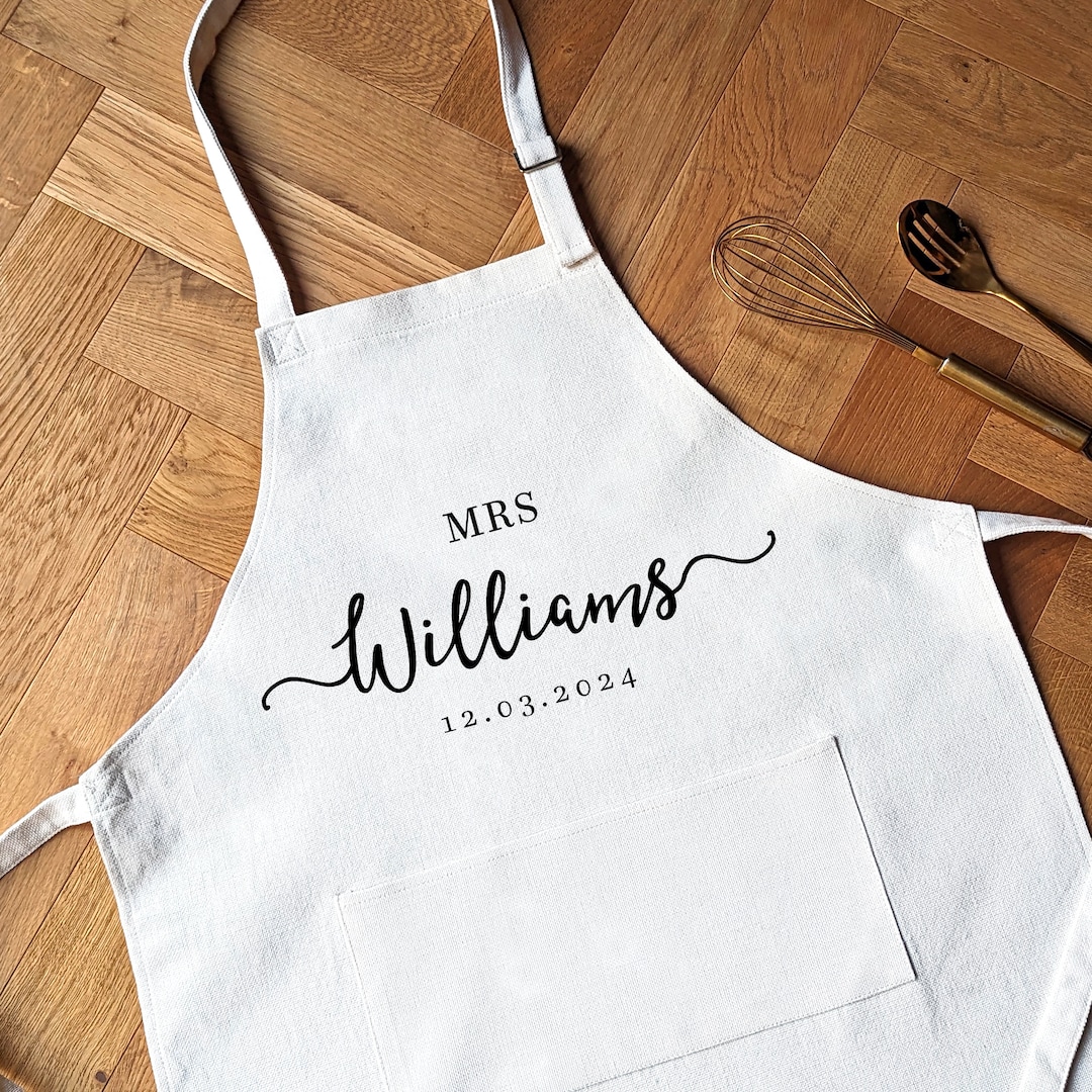 Wedding Apron, Mr Mrs Aprons, Bride Groom Apron, Kitchen Wedding Gift ...