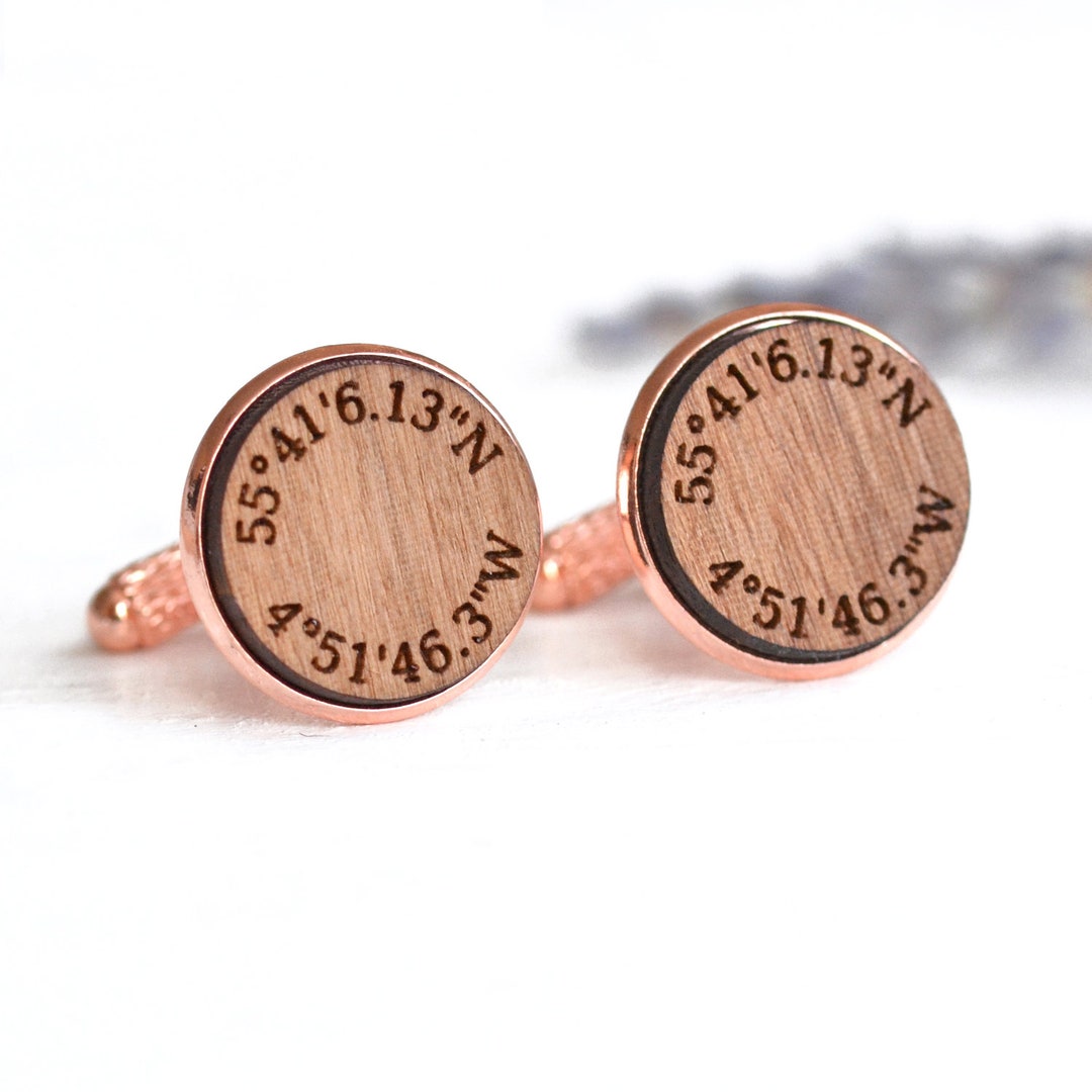 Coordinates Cufflinks, Custom Coordinates Gifts, Personalised Cufflinks ...