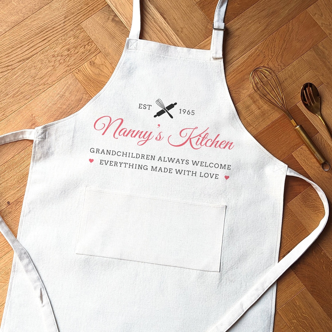 Personalised Nanny Apron, Christmas Gift for Nanny Mum, Grandma Apron ...