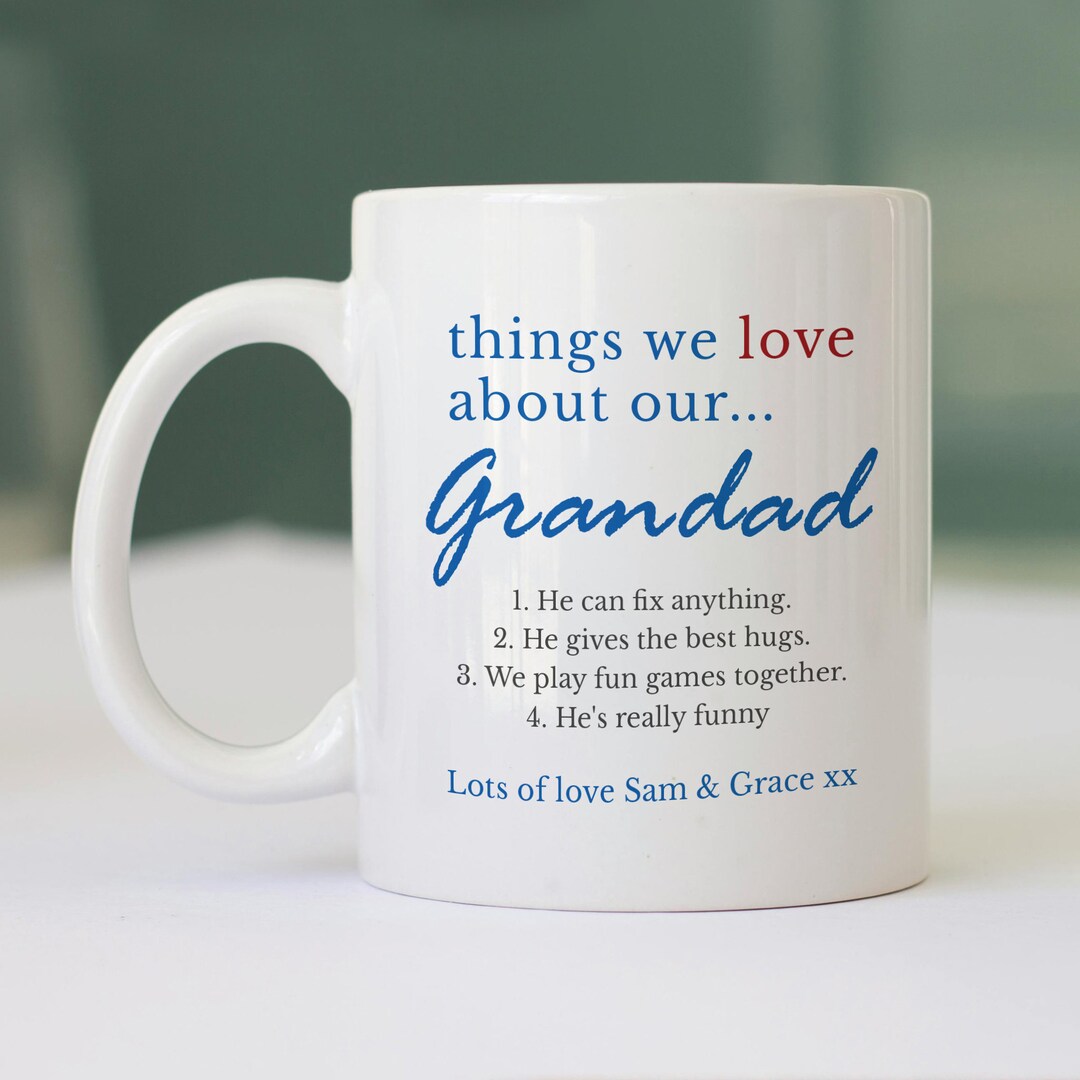 Personalised Grandad Mug, Fathers Day Gift for Dad Grandad Grandpa ...