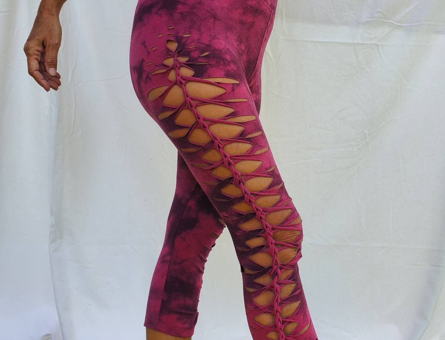 Stormy Mood Braided Leggings, Yoga Pants, Slitweave Leggings, Festival ...