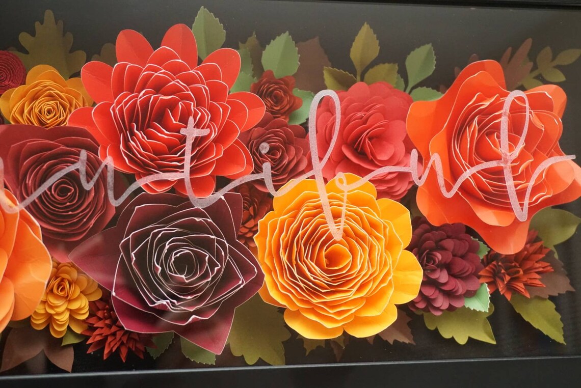 Framed Handmade Paper Flowers With Removable Writing Paper - Etsy