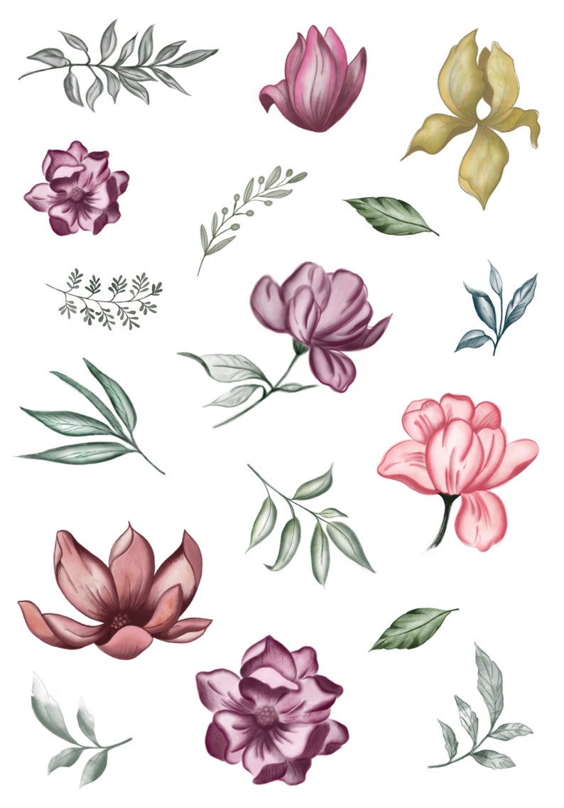 Colorful Flower Sticker Sheet Planner or Journal Stickers Flower Decals ...