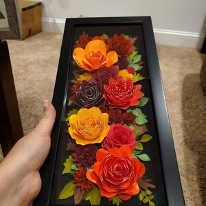 Framed Handmade Paper Flowers With Removable Writing Paper Flowers in ...