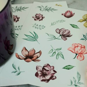 Colorful Flower Sticker Sheet - Planner or Journal Stickers - Flower ...