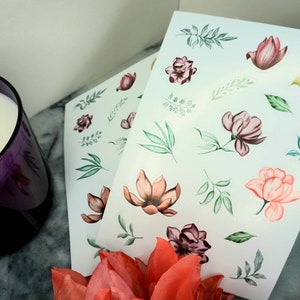 Colorful Flower Sticker Sheet - Planner or Journal Stickers - Flower ...