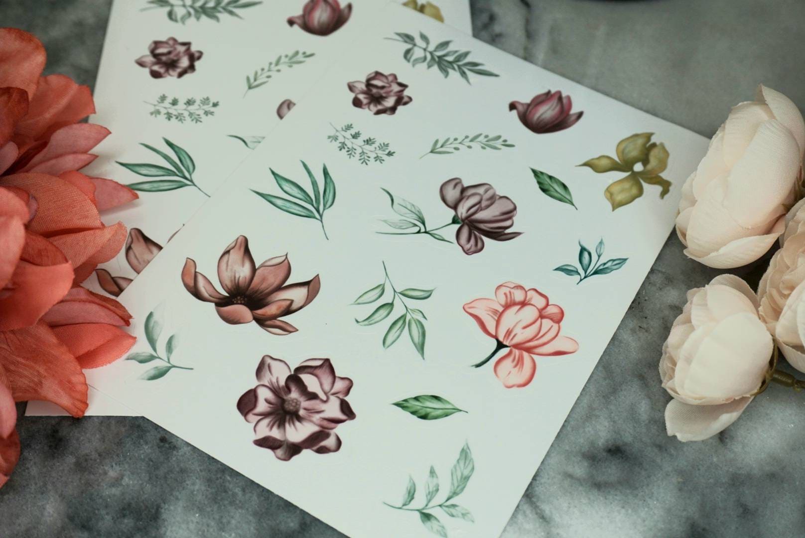 Colorful Flower Sticker Sheet Planner or Journal Stickers Flower Decals ...