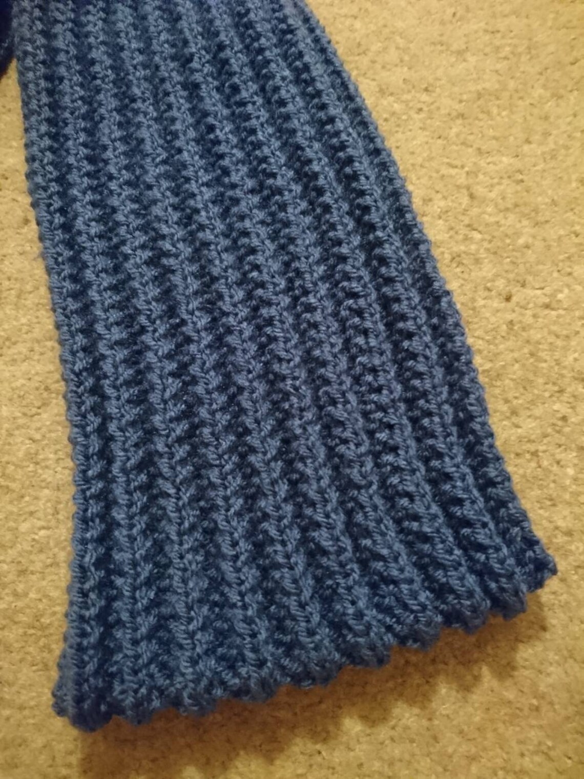 Écharpe bleue tricotée à la main - Etsy France