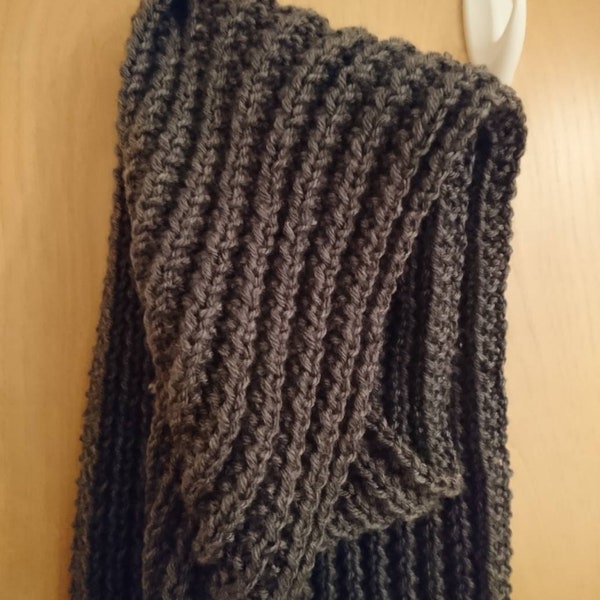 Gray Knitted Scarf - Etsy
