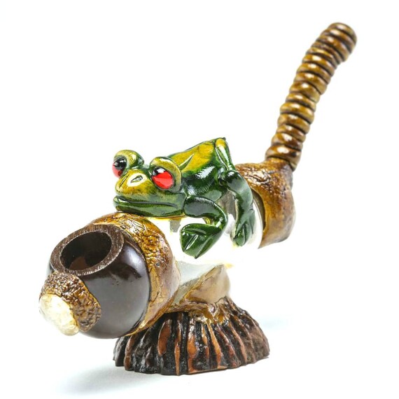 Red Frog Tobacco Glass Pipe handmade Pipes Art & Collectibles etna.com.pe