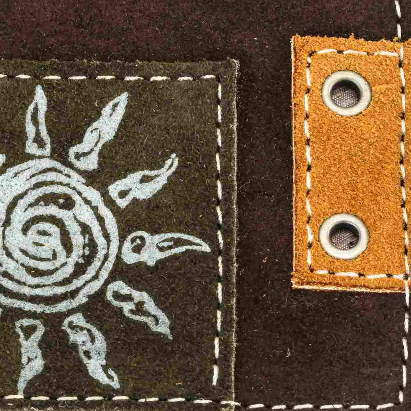 Bifold Wallet for Men / Suede Wallet / Tribal Sun Design / Suede ...