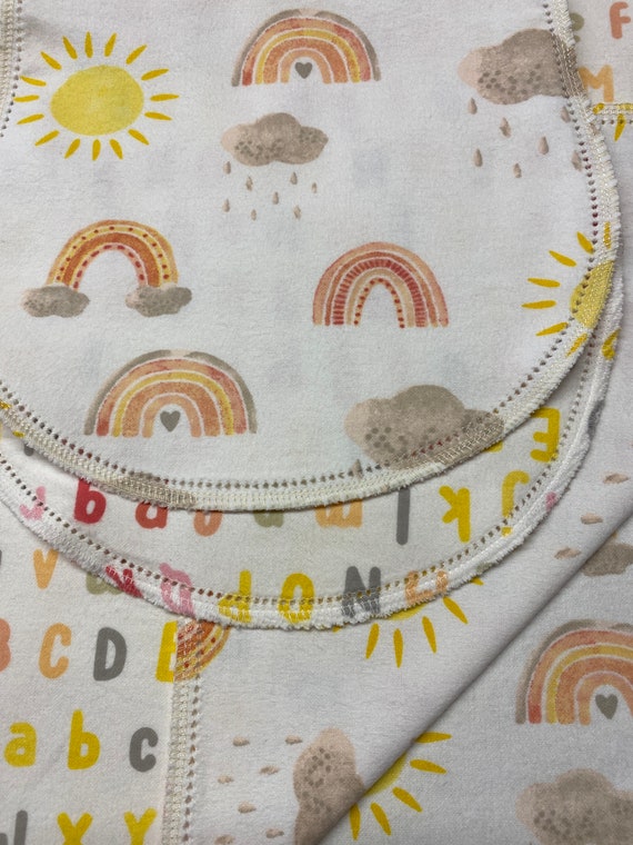 ABC Sun and Rainbows Hemstitched Double Sided Flannel Baby - Etsy