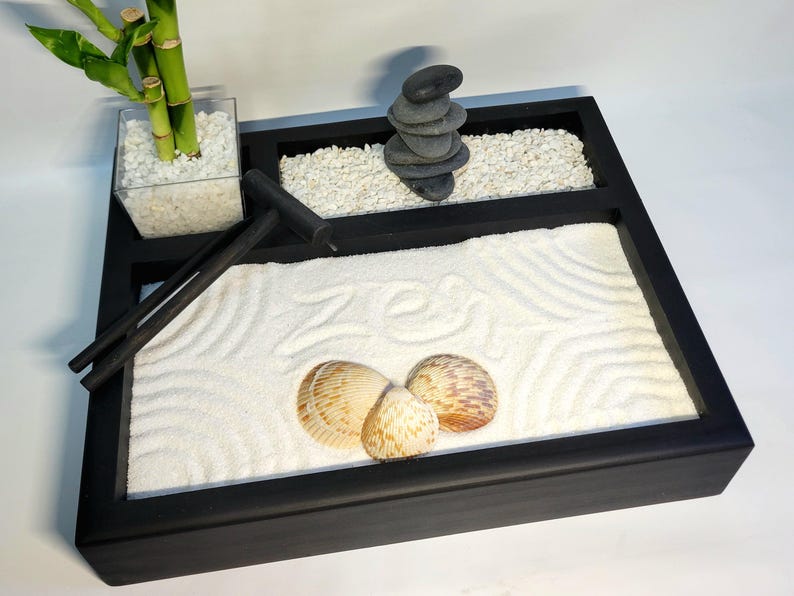 Zen Garden Kit, Desktop Zen Garden, Meditation Rock Garden, Tabletop ...