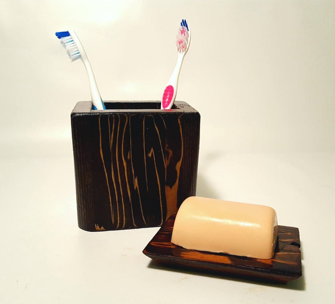 Toothbrush Holder, Wooden Toothbrush Holder, Toothbrush Caddy, Soap ...