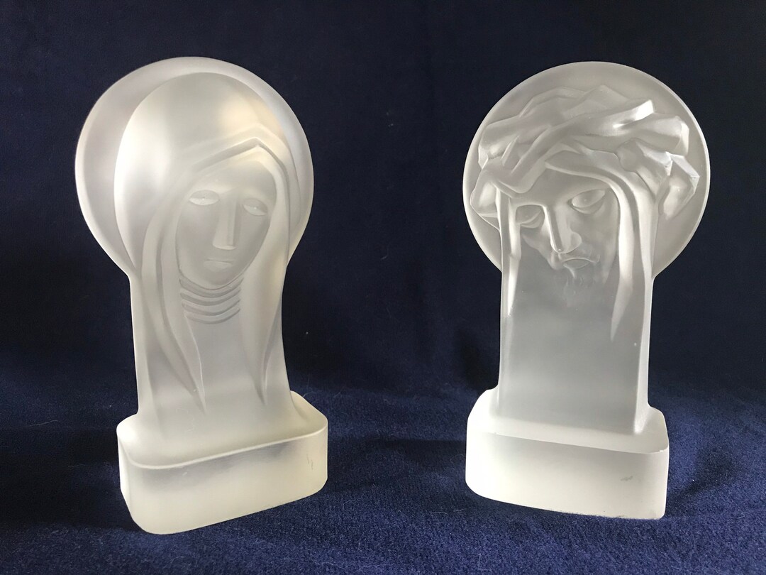 Crystal Religious Statues Frosted Blessed Mother or Jesus by Crisa ...