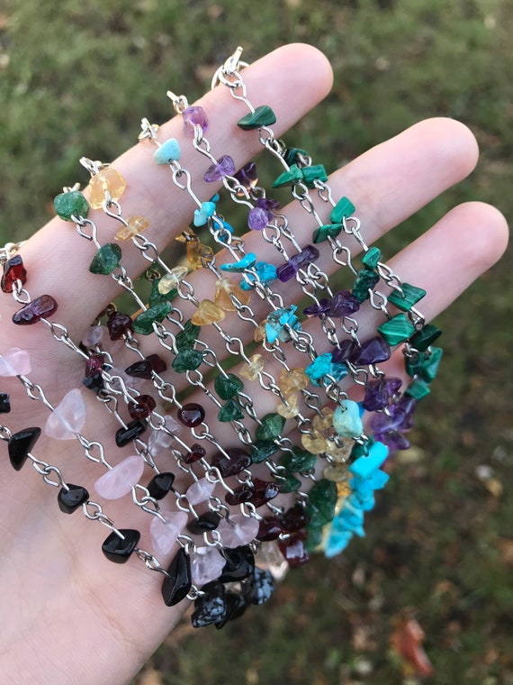 Crystal chip necklace store