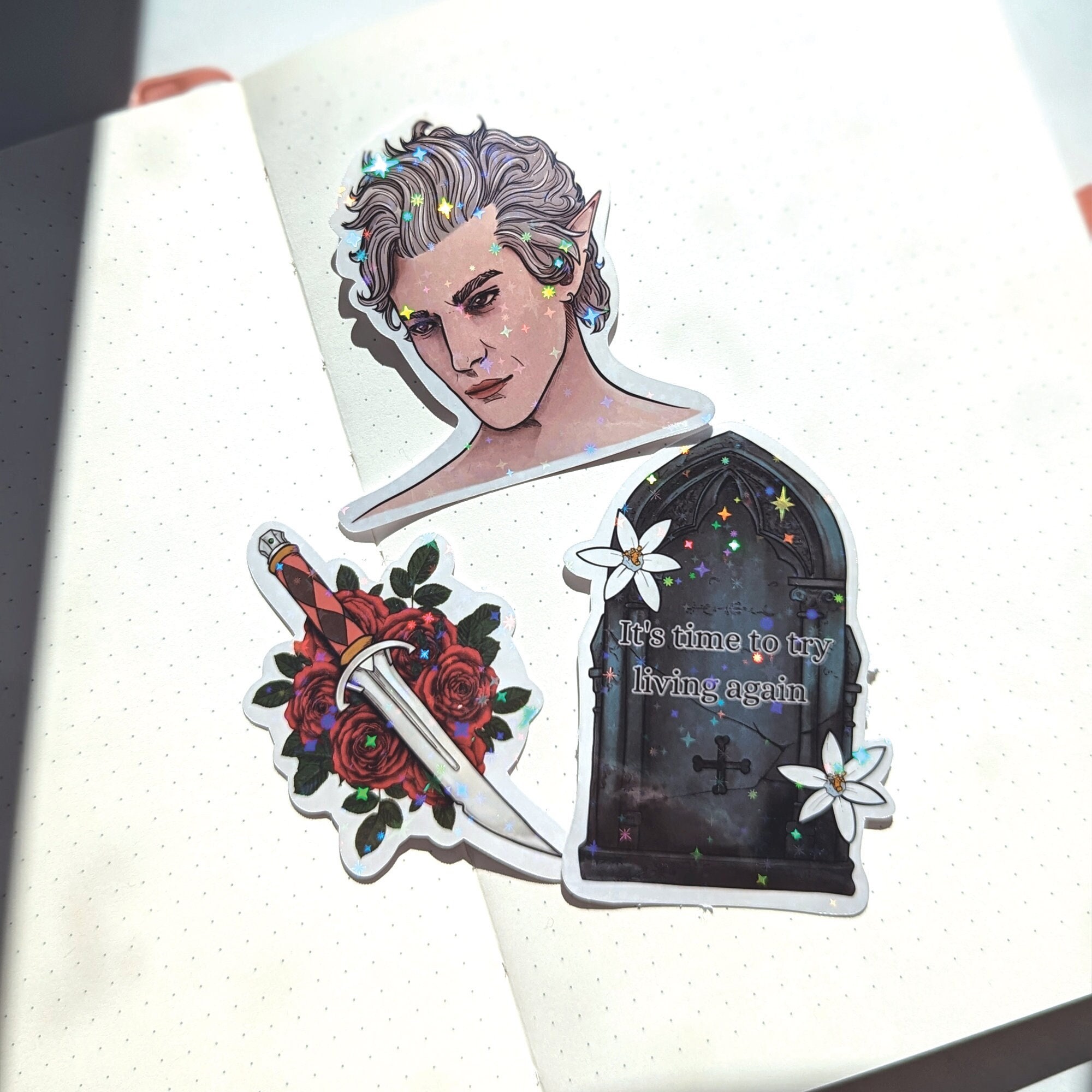 Astarion / Grave / Dagger BG3 Baldur's Gate 3 Handmade Die Cut Sparkle ...