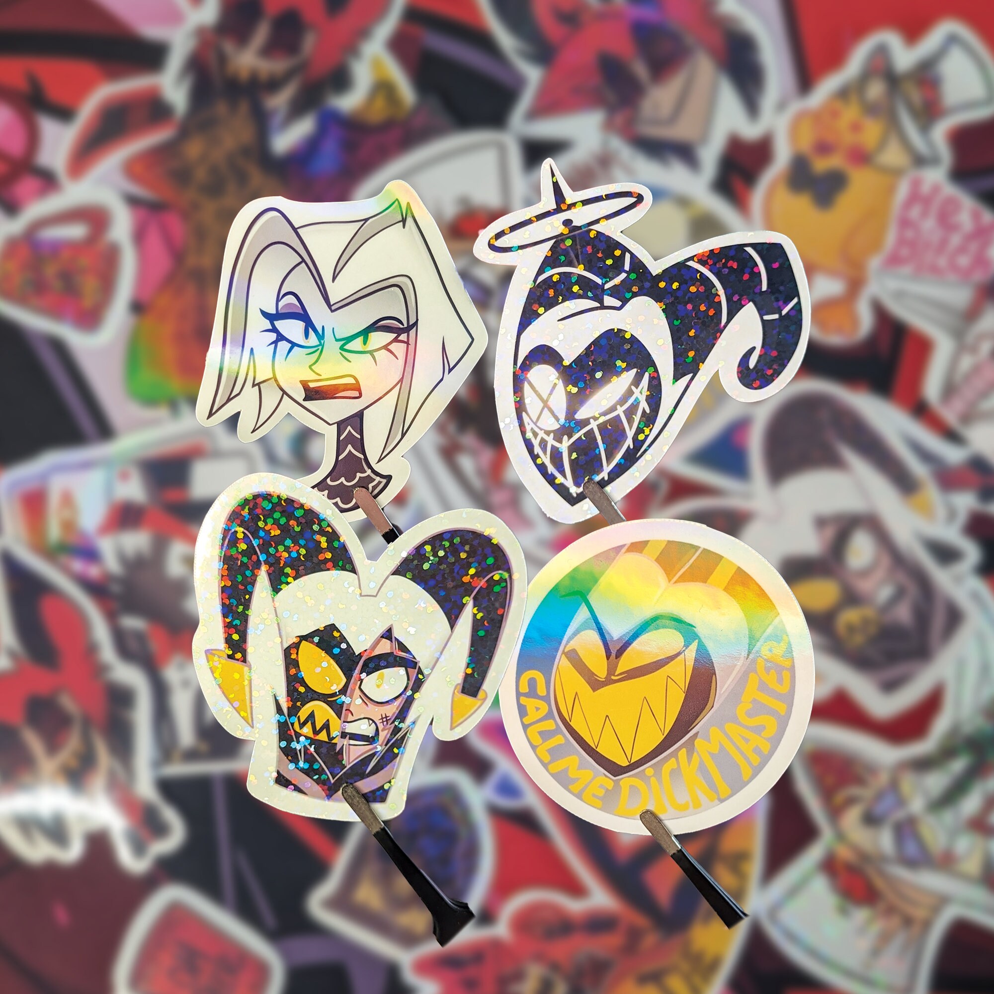Adam and Lute Hazbin Hotel Handmade Stickers Die Cut Sparkle Laminate ...