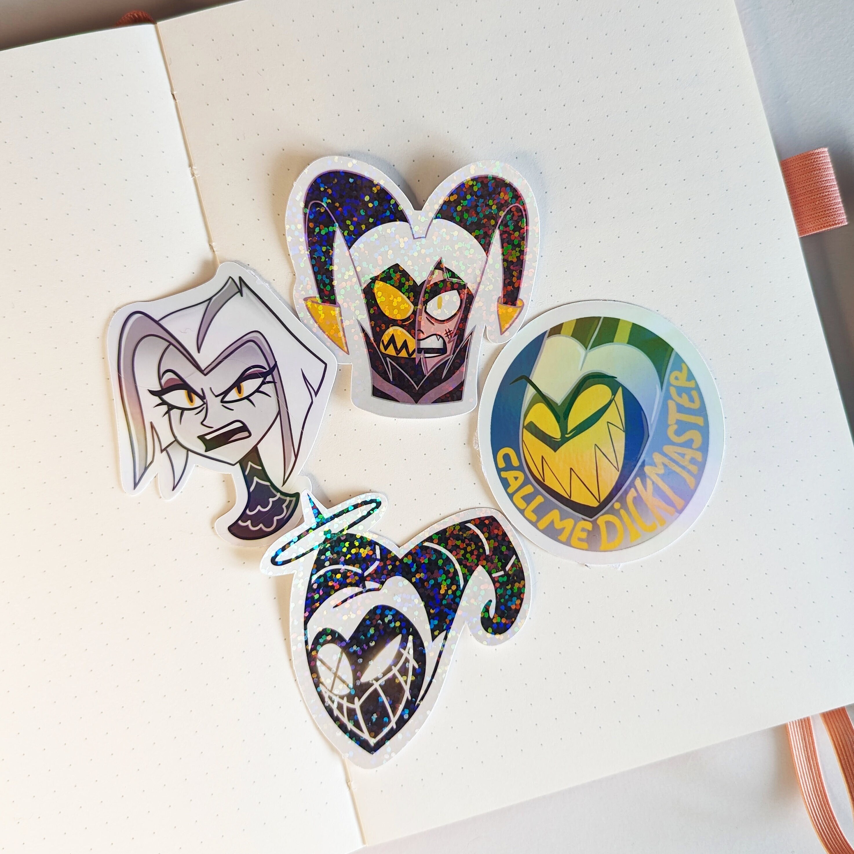 Adam and Lute Hazbin Hotel Handmade Stickers Die Cut Sparkle Laminate ...