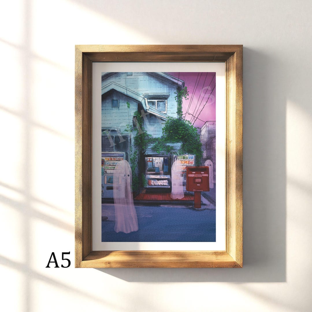 Ghosts in Japan | A5 Size | Original Digital Art | Home Decor Wall Art ...