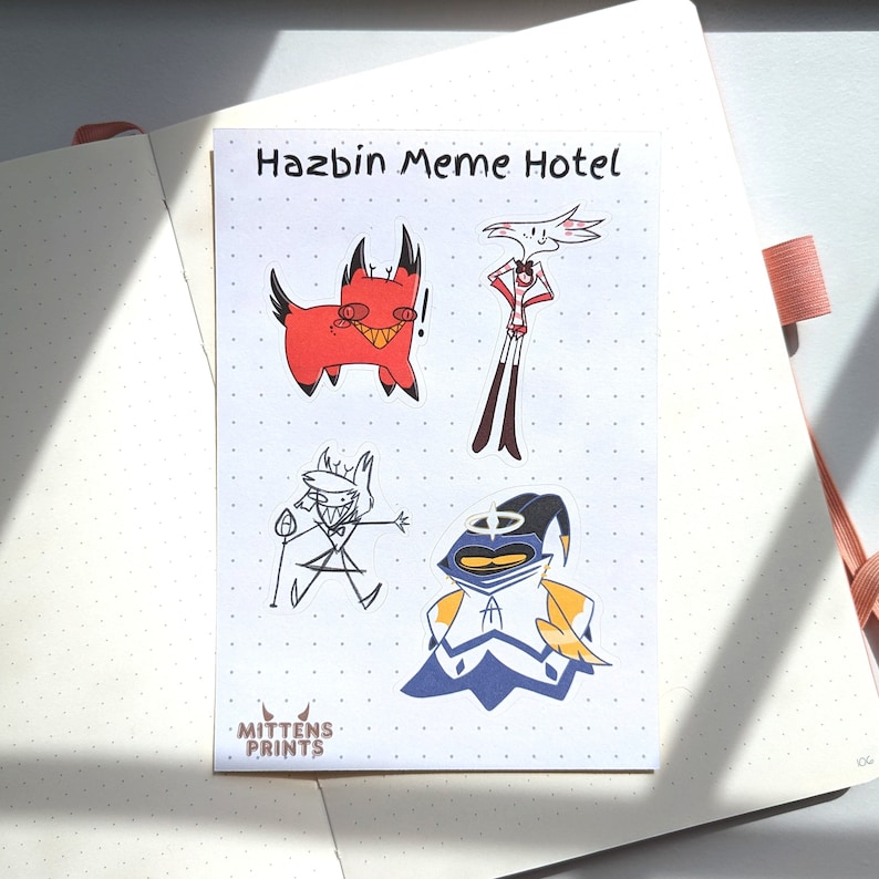 Hazbin Hotel Meme Sticker Sheet Matte Paper Stickers Squished Adam ...