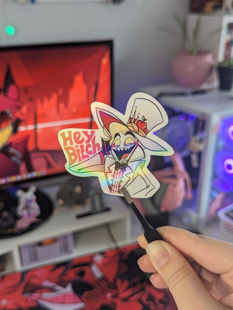 Lucifer Hazbin Hotel Handmade Stickers Die Cut Sparkle Laminate ...