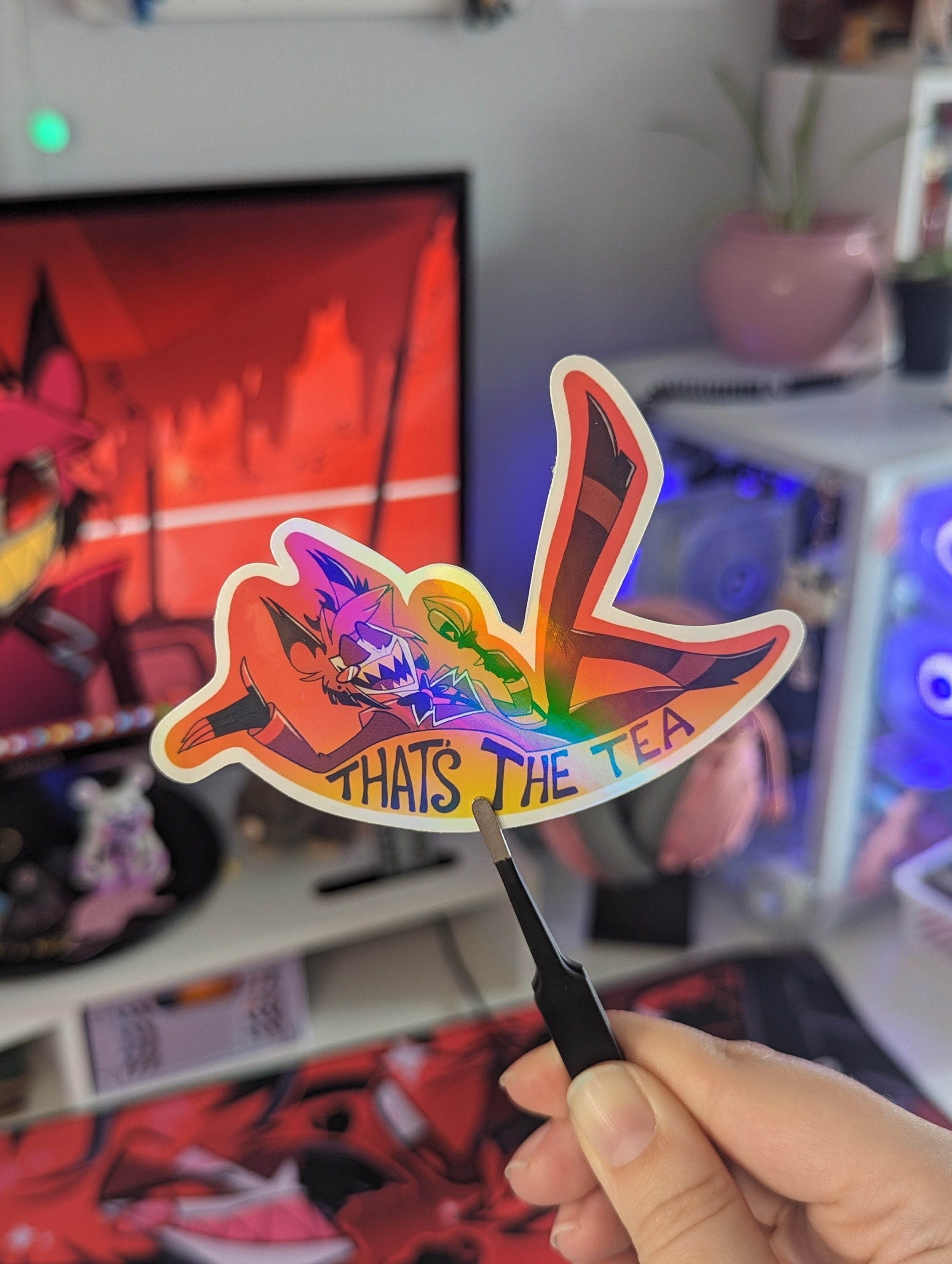 Alastor Hazbin Hotel Handmade Stickers Die Cut Sparkle Vinyl Stickers ...