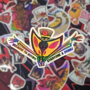 Sir Pentious & Eggboi | Hazbin Hotel Handmade Stickers | Die Cut ...