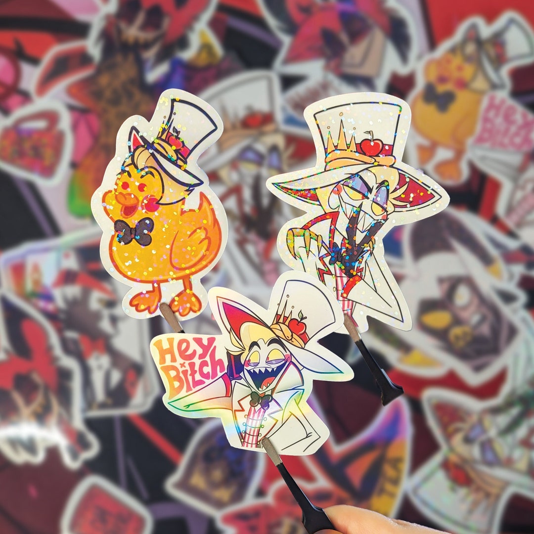 Lucifer | Hazbin Hotel Handmade Stickers | Die Cut Sparkle Laminate ...