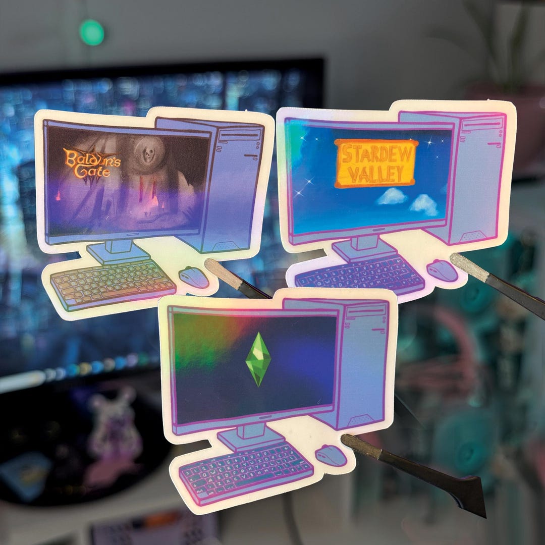 Cozy Game Desktop Vinyl Stickers | Baldurs Gate 3 | the Sims | Stardew ...