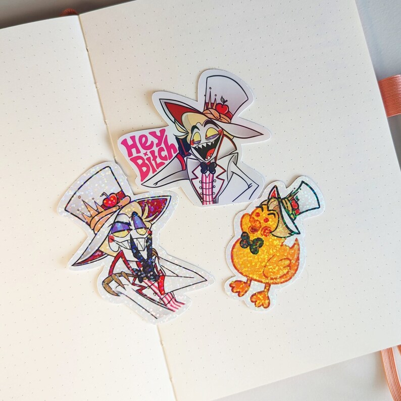 Lucifer Hazbin Hotel Handmade Stickers Die Cut Sparkle Laminate ...