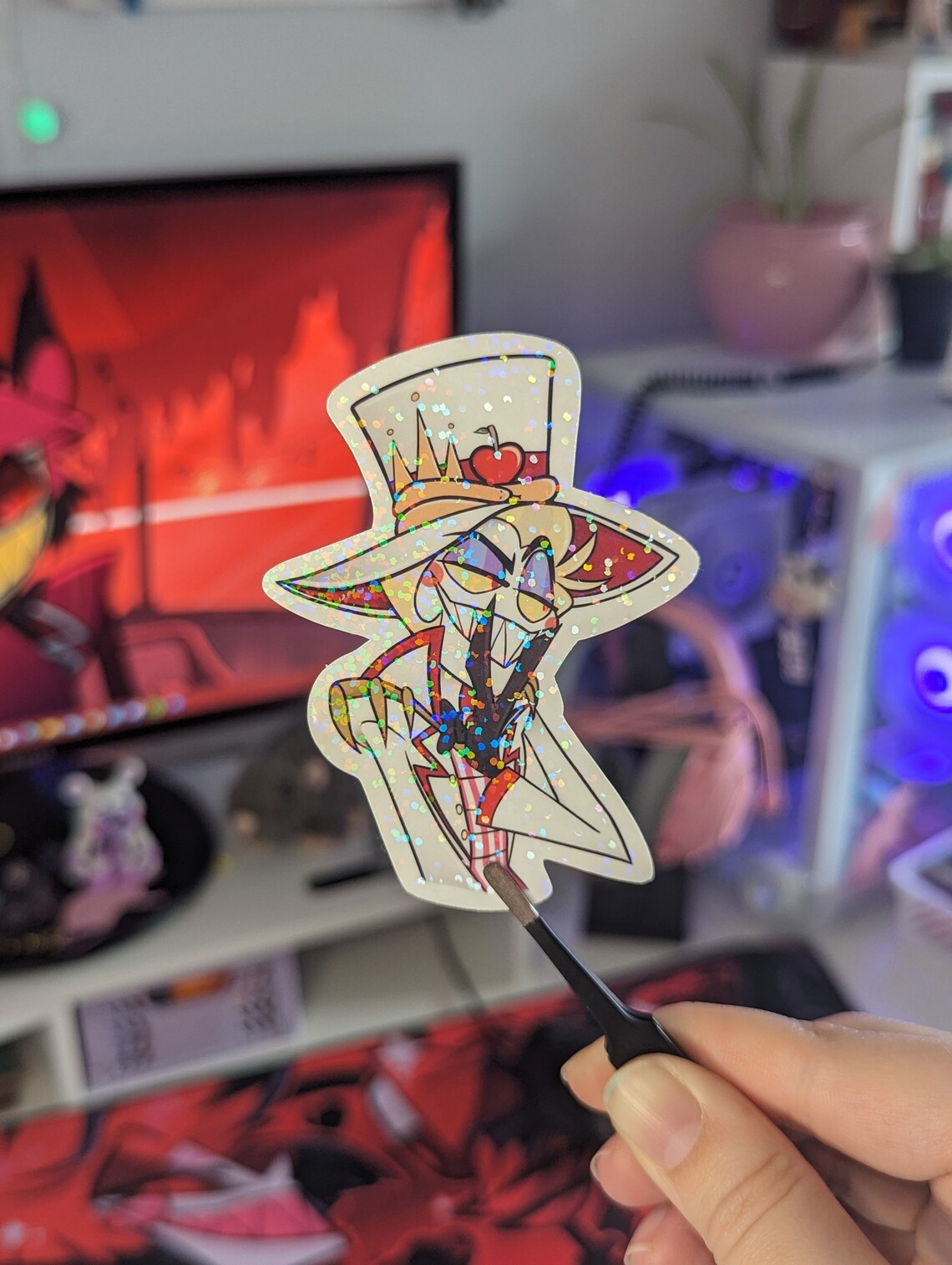 Lucifer Hazbin Hotel Handmade Stickers Die Cut Sparkle Laminate ...